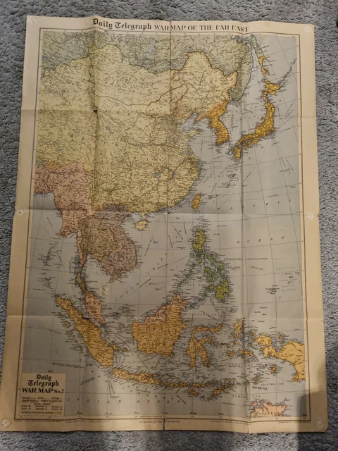 DAILY TELEGRAPH WAR Map Of The Far East C.1940s £8.00 - PicClick UK