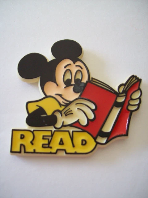 VINTAGE WALT DISNEY Mickey Mouse Read Reading a Red Book Literacy ...