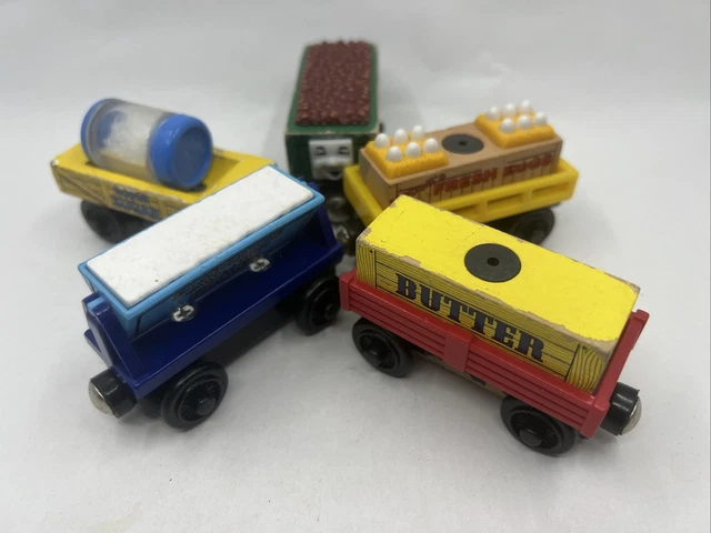 THOMAS & FRIENDS Wooden Railway Tank Train SODOR COOKIE FACTORY CARGO ...