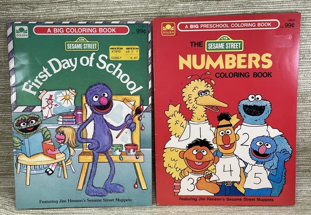 1980’S SESAME STREET Coloring Book 1982 First Day Of School 1989 ...