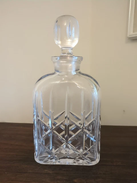 ATLANTIS CRYSTAL FLAT Back Vintage Desk Flask Whiskey Decanter £26.00 ...