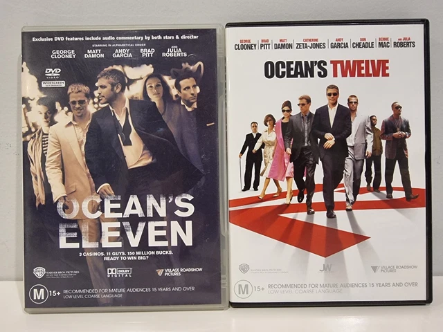 OCEAN'S ELEVEN 11 & Ocean's Twelve 12 (DVD Region 4) Brad Pitt George Clooney $10.95 - PicClick AU