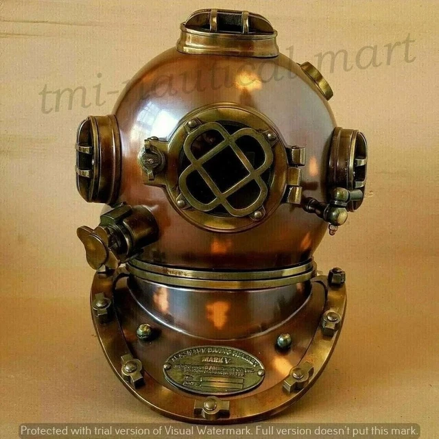 18& DIVING HELMET US Navy Mark V Deep Sea Divers Antique Scuba SEA ...