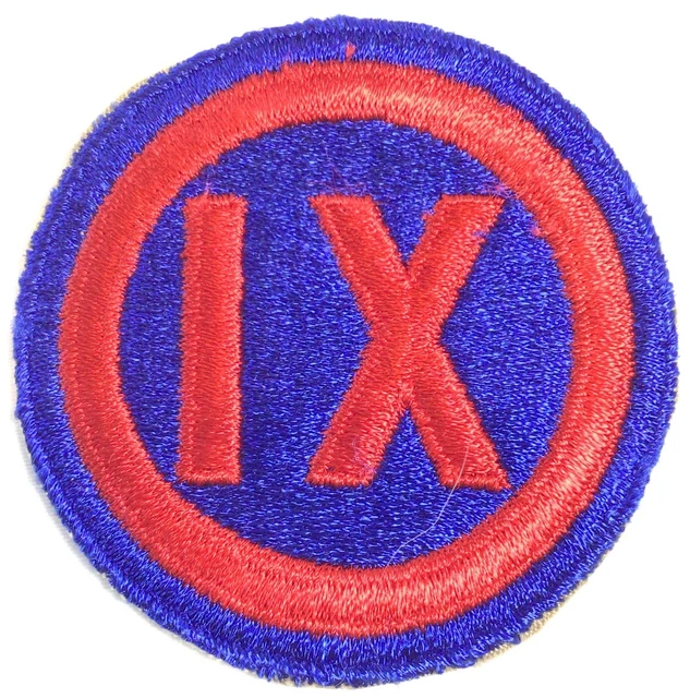 US ARMY SHOULDER Patch 9th Corps WWII Era Felt SSI Crest Embroidered ...