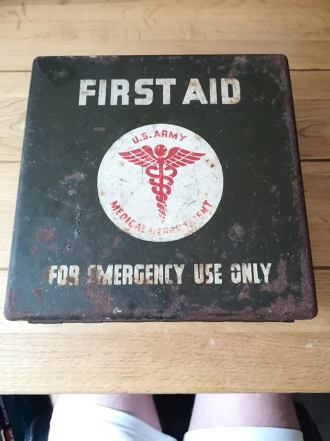 WW2 US ARMY First Aid Kit Tin £95.00 - PicClick UK