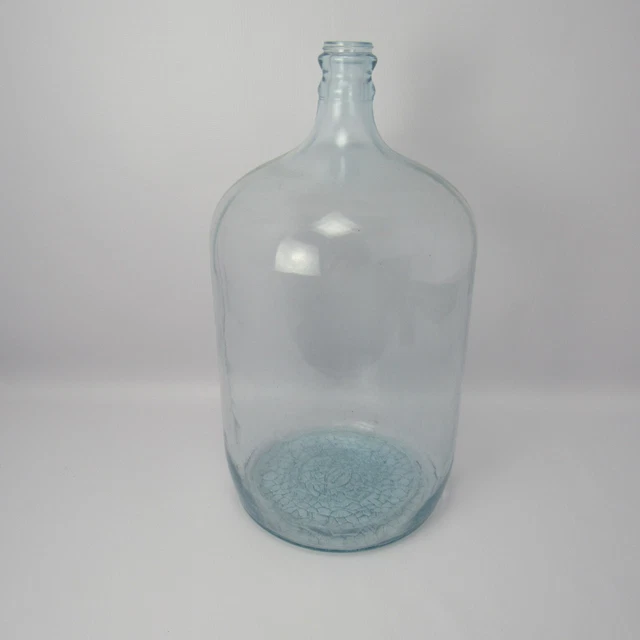5 GALLON GLASS Water Wine Bottle Jug BLUE Tint Terrarium Project ...