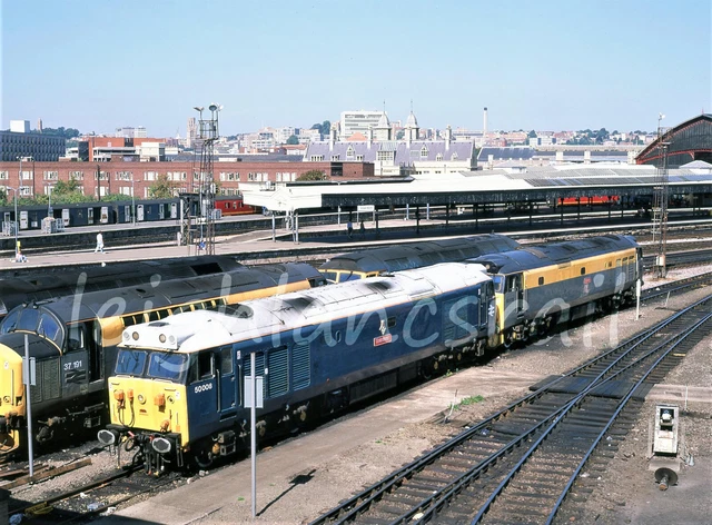 ORIGINAL 6CM X 4cm BRITISH RAILWAY UNMOUNTED SLIDE OF 50008 @ BRISTOL ...