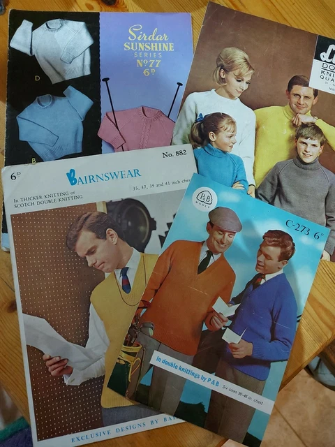 VINTAGE KNITTING PATTERNS £8.66 - PicClick UK