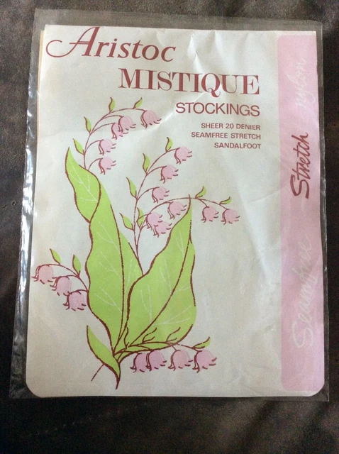 VINTAGE ARISTOC MISTIQUE Sheer 20 Denier Seam Free Stretch Sandalfoot ...