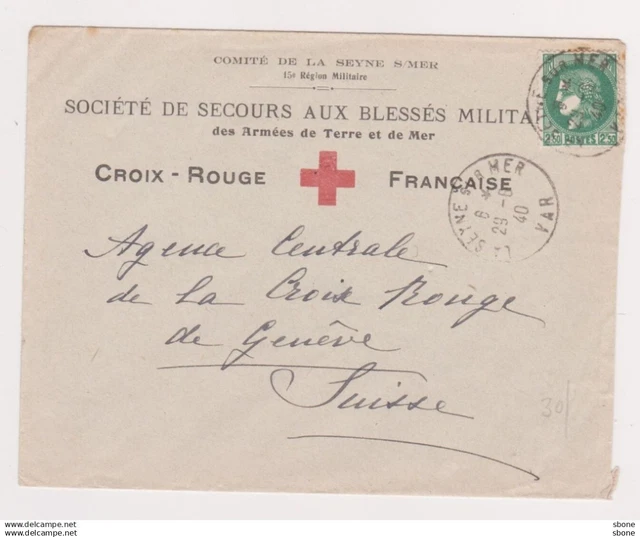 LETTRE EN FRANCHISE militaire - Croix Rouge - Comité de la Seyne sur ...