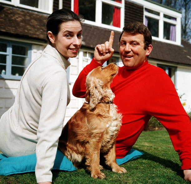 BRITISH COMEDY ACTOR Terry Scott at home with his wife Maggie and- Old ...