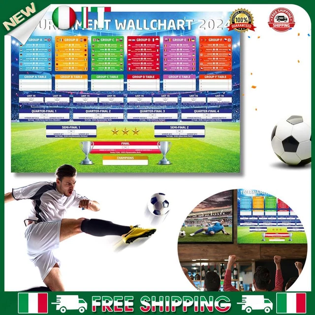 ~ FOOTBALL WALLCHART 2024 UK Time Football Planner for Cinema Garage ...