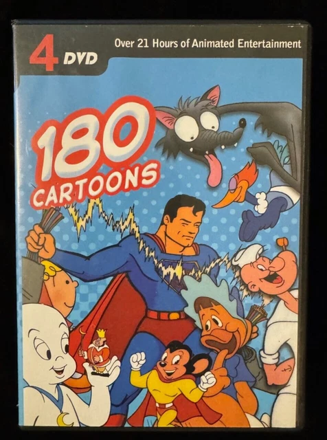 180 CARTOONS (DVD, 2008, 4-Disc Set) Superman, Betty Boop, Little Lulu ...