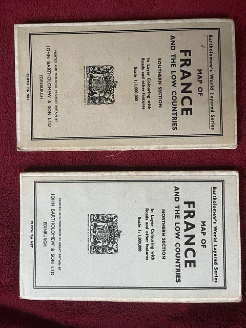 BARTHOLOMEW’S WORLD LAYERED Series Maps Of France 1955 £10.00 - PicClick UK