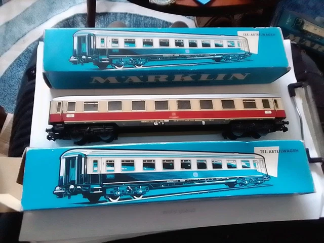 TWO VINTAGE MARKLIN TEE Compartment Carriage In Original Boxes £21.50 ...