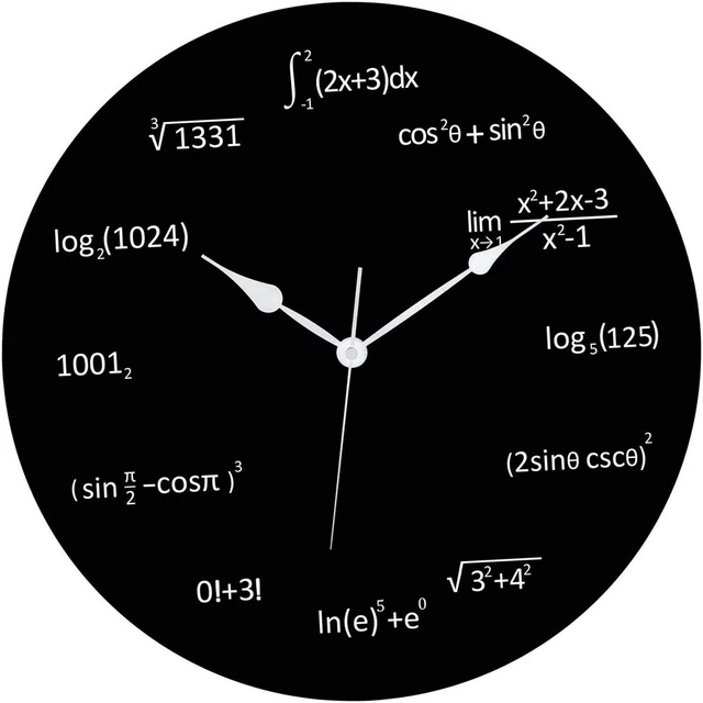 HORLOGE MURALE AVEC équations mathématiques, sans tic-tac, pour salle ...