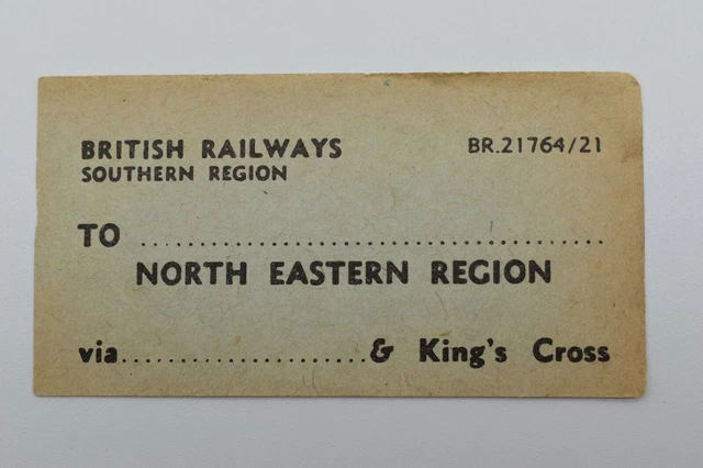 BRITISH RAILWAY LUGGAGE Label Blank NORTH EASTERN REGION Via King's ...