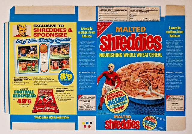 1970 NABISCO CEREAL Shreddies England Football Bedspread Jigsaw Mint ...