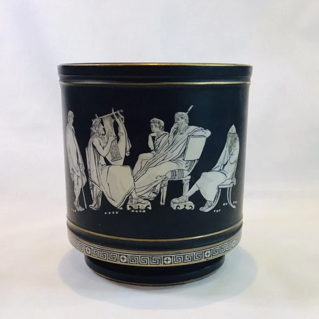 ANTIQUE C.1890 PRATT Ware NeoClassical Black & White Old Greek Design ...