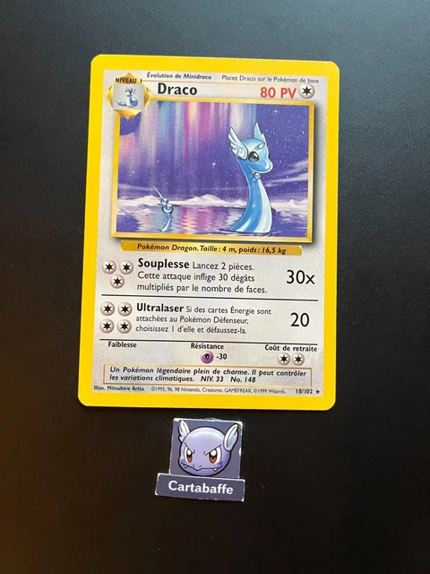 CARTE POKÉMON DRACO 18/102 Rare Unlimited Set de Base Wizards EUR 34,85 ...