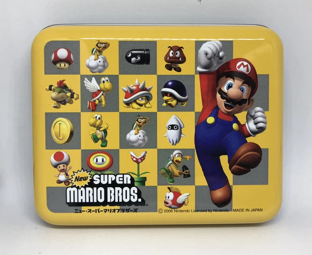NINTENDO NEW SUPER Mario Bros Tin Square White Can Canister Container ...