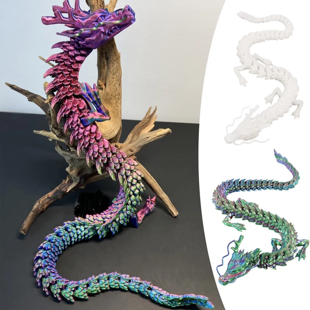 3D PRINTED ARTICULATED Dragon Flexible Dragon Sculpture Glow in the ...