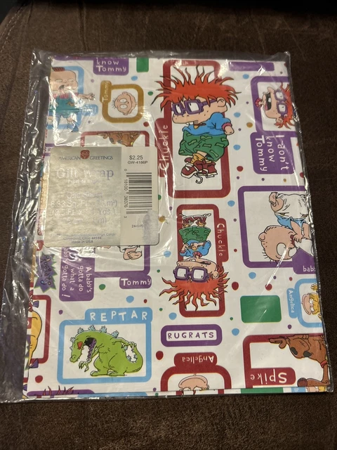 2 VINTAGE RUGRATS Gift Wrap Paper 90s Nickelodeon American Greetings 6 ...
