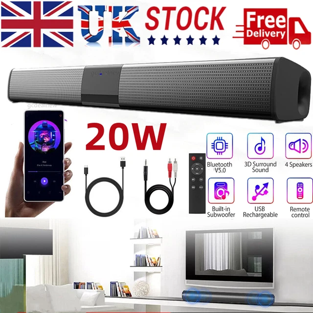 SURROUND TV SOUND Bar Bluetooth TWS/TF/AUX Soundbar System Home Theater ...