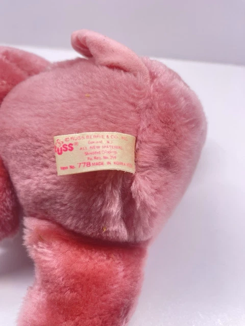 VINTAGE RUSS BERRIE Rosey Pink Chubby Pig Piglet Plush Soft Toy 8" £16. ...