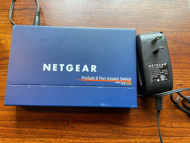 NETGEAR PROSAFE 8-PORT Gigabit Ethernet Workgroup Network Switch GS108 ...