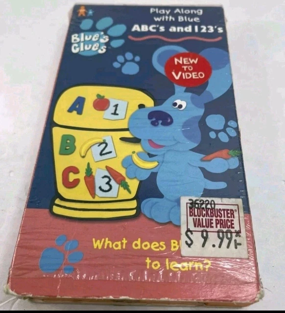 NICK JR BLUE’S Clues ABC’s and 123’s VHS 1999 Play Along with Blue $11. ...