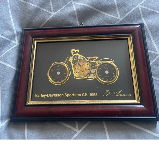 P. AMMON HOROLOGICAL Collage Art Made from Watch Parts Harley-Davidson ...