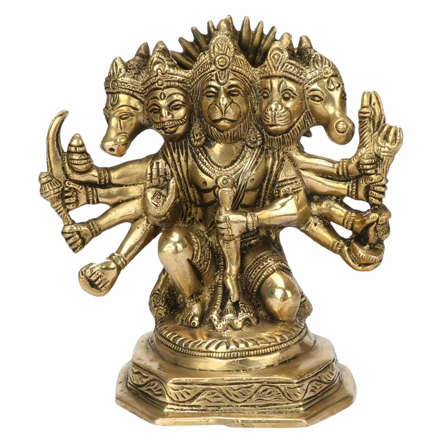 HINDU GOD PANCHMUKHI Five Faced Lord Hanuman Bajrangbali Idol Sculpture ...