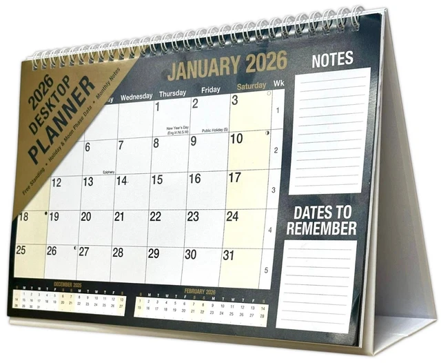 2026 WEEK TO View Stand Up Desk Home Office Top Calendar Planner £5.29 ...