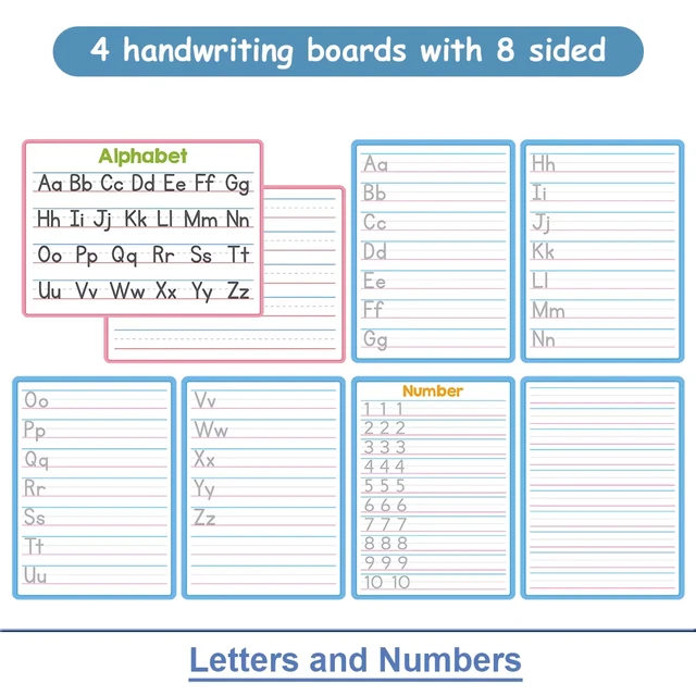 DRY ERASE HANDWRITING Tracing Practice Board for Kids Write and Wipe ...