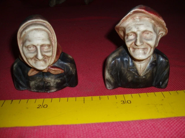 STATUETTES BUSTES DE COUPLE DE VIEUX .(Je pense en platre). EUR 15,00 ...