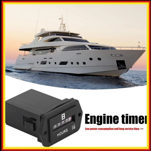 DIESEL ENGINE HOUR Meter DC 6V-80V Digits Timer Counter Mechanical Hour ...