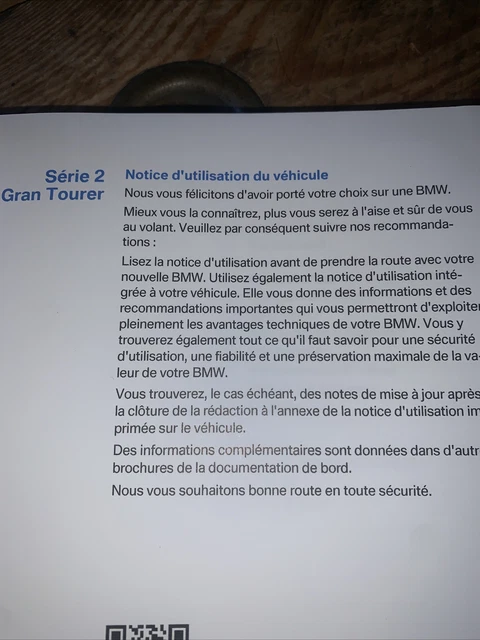 MANUEL NOTICE D Utilisation BMW Série 2 EUR 45,00 - PicClick FR