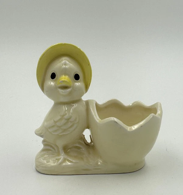 VINTAGE CERAMIC CHICK egg cup Japan 1950s retro kitsch novelty chicken ...