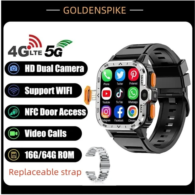 ANDROID SMART WATCH GPS 4G RAM/64G ROM HD Dual Camera NFC SIM Card WIFI ...