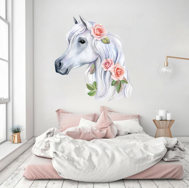 3D HORSE ROSE G433 Animal Wallpaper Mural Poster Wall Stickers Decal ...