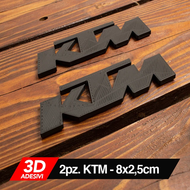 KIT 2 ADESIVI 3D KTM stemma logo moto sticker STAMPA 3D adesivo 3M EUR ...