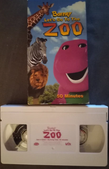 BARNEY LET'S GO To the Zoo VHS 2001 bande blanche classique dessin ...