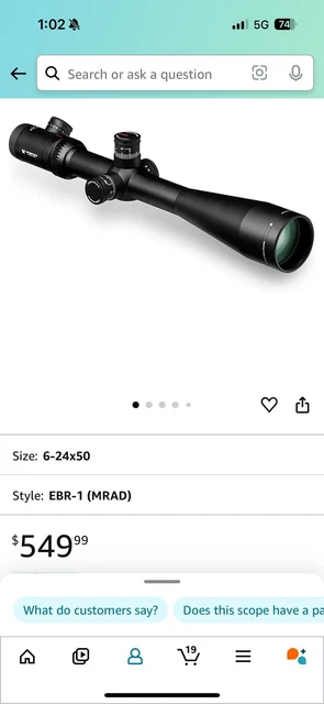 VORTEX OPTICS VIPER PST Gen I 6-24x50 FFP Riflescope - EBR-2C Reticle ...