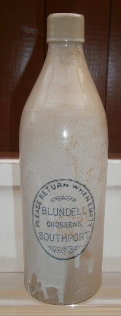 RARE ? - Old BLUNDELL of CROSSENS, SOUTHPORT Large Stoneware GINGER ...