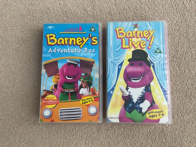 BARNEY’S ADVENTURE BUS & Live VHS Video Tapes 1994 & 1999 Dinosaur Kids ...