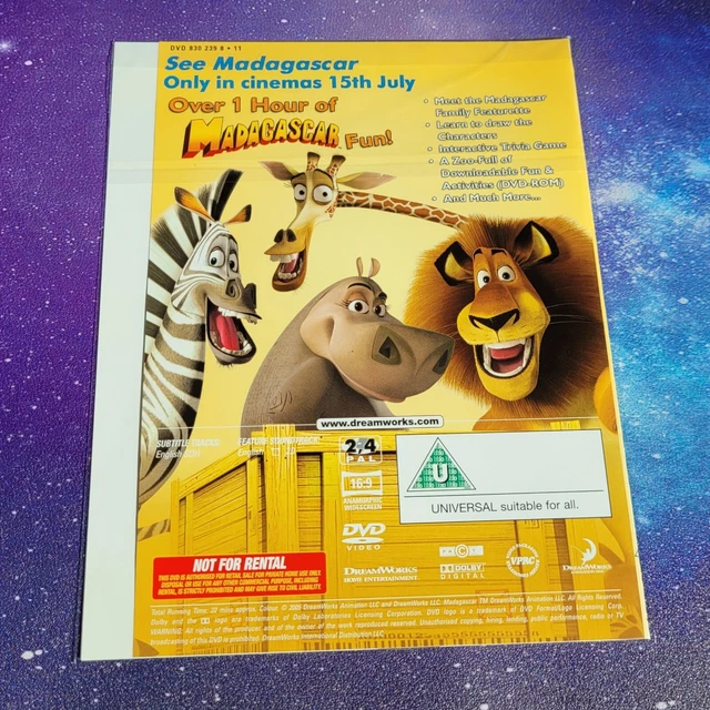 MADAGASCAR ACTIVITY DISC DVD - Regions 2/4 - DISC AND SLEEVE ONLY NO ...