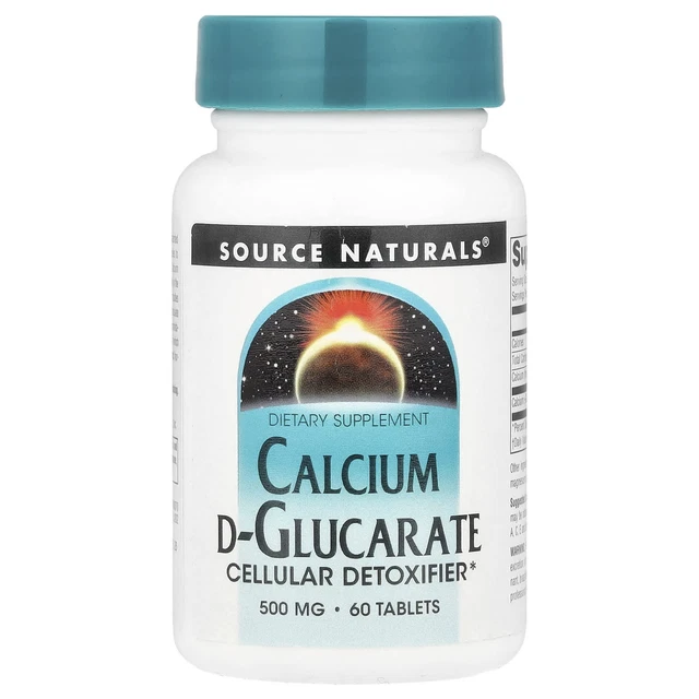 SOURCE NATURALS, CALCIUM D-Glucarate, 500 mg , 60 Tablets £31.68 ...