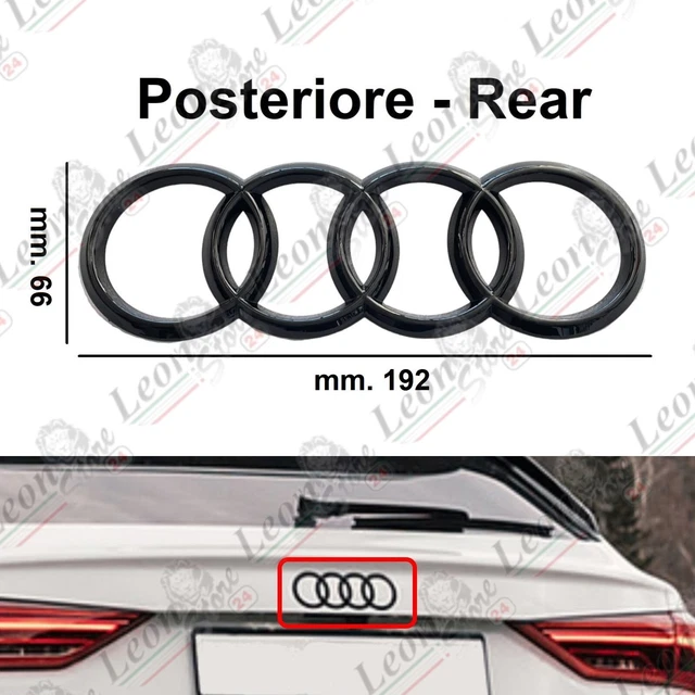 STEMMA LOGO ANELLI Posteriore per Audi Nero Lucido Q2 Q3 F3 A1 8X A3 8P 8V A4 B9 EUR 24,90 ...