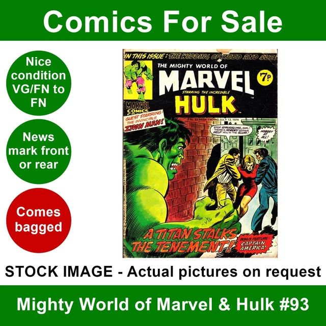 MIGHTY WORLD OF Marvel & Hulk #93 comic VG/FN Jul 1974 Marvel UK EUR 5,70 - PicClick IT